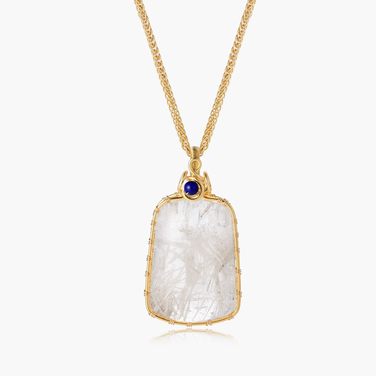 Crystal Pendant | snowflake white rutilated quartz pendant – Natural ...